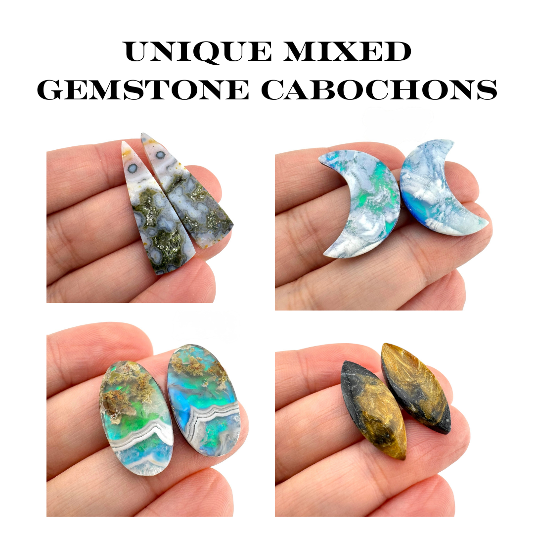 Unique Mixed Gemstone Cabochons – Indigenous Jewelry Supplies