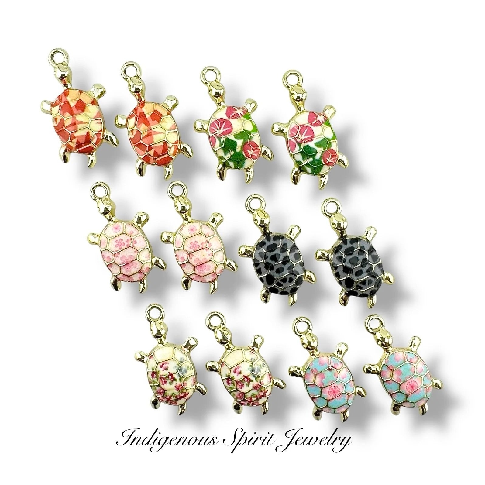 Cute Enamel Turtle Charms – Indigenous Jewelry Supplies