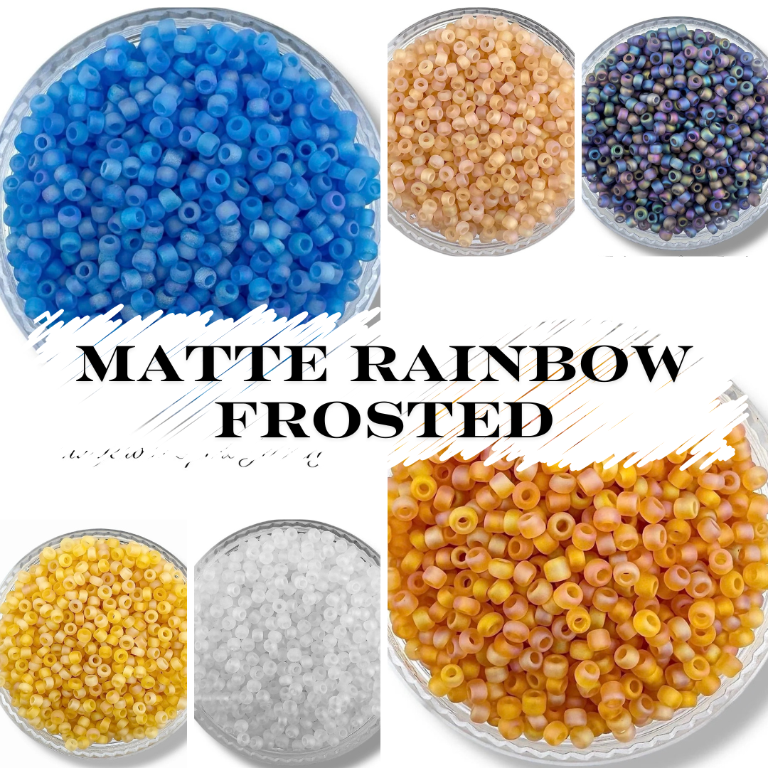Matte Rainbow Frosted - Fancy Glass Beads – Indigenous Jewelry Supplies