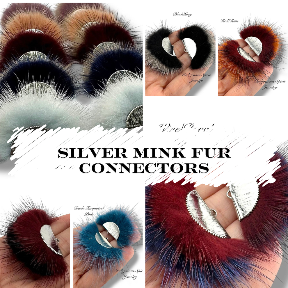 Silver Plated Mink Fur Connector Pieces - 17 Colours! – Indigenous ...